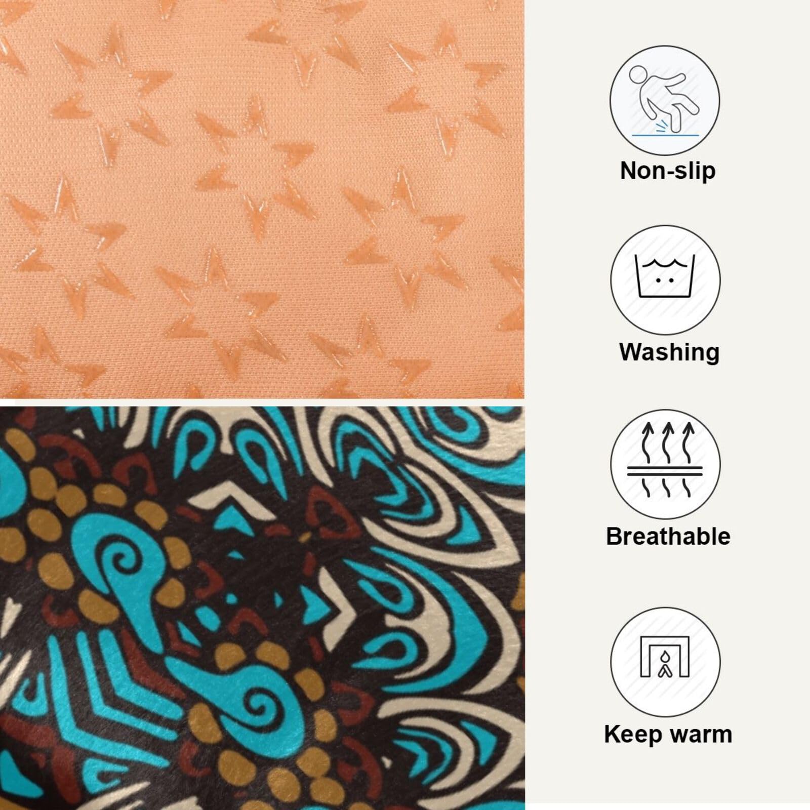 Coikll Bohemian Pattern Pet Bed Pad Soft Dog Bed Mat with Anti-Slip Bottom, Machine Washable Crate Pad Mattress for Dog Sleeping- 24 * 18inches