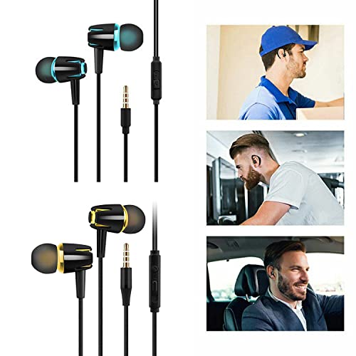 Lobonbo M18 3.5Mm Headphones with Subwoofer Earbuds Adjustable Volume Earphones Music Sports Gaming Headset with Mic