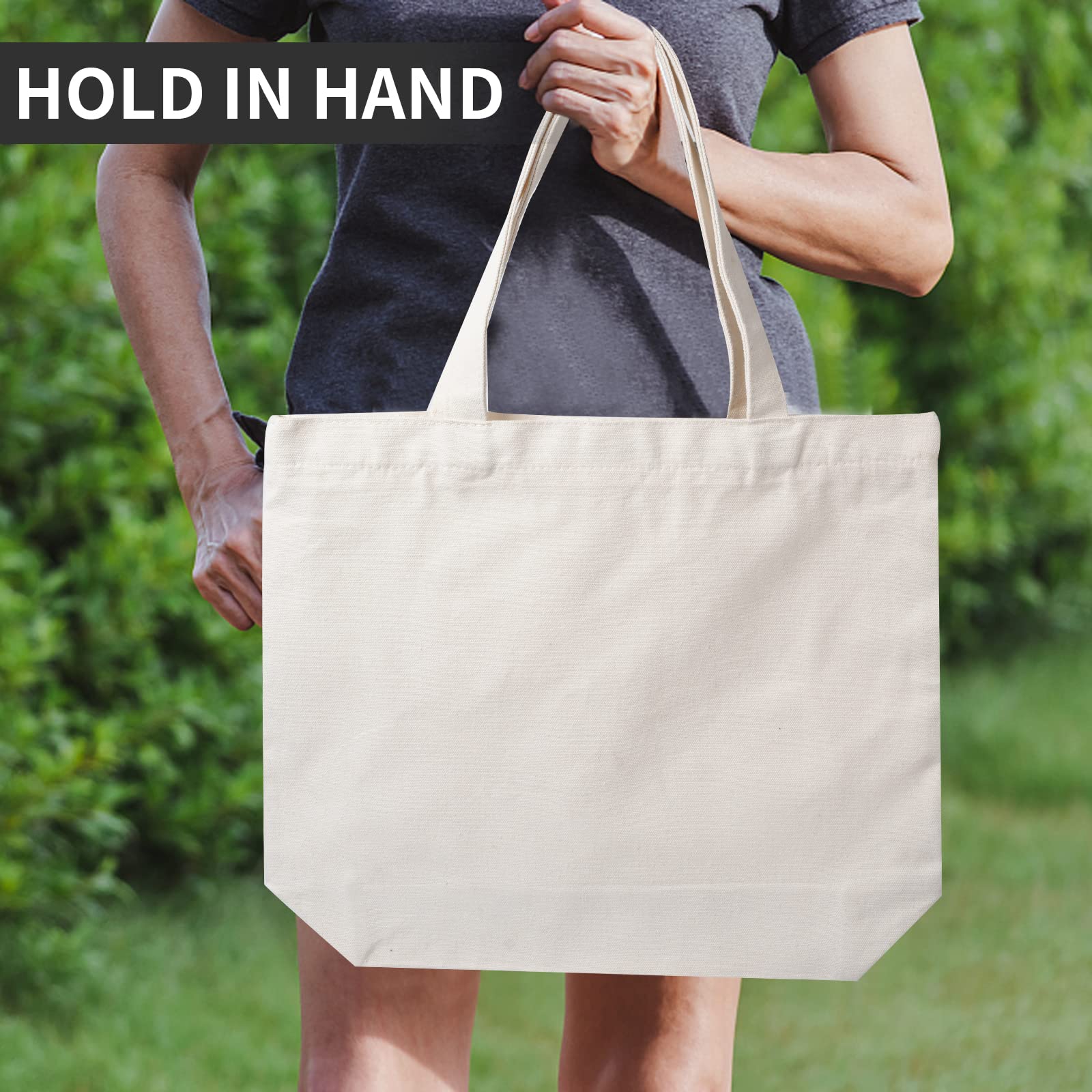 Acoavo Cotton Canvas Tote Bags DIY Crafts Blank Plain Natural Canvas Bag,Great Wedding Gift Canvas Craft Bags,12.2" W x 13" H,2pcs