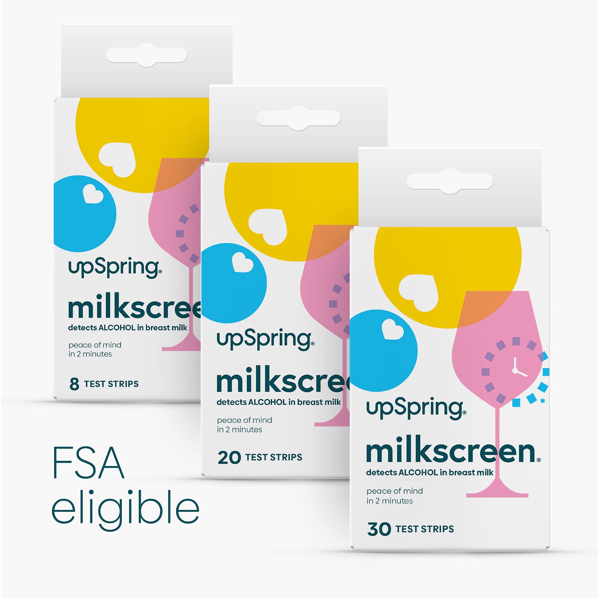 Upspring Milkscreen Test Strips to Detect Alcohol in Breast Milk - at-Home Test for Breastfeeding Moms, Simple Breast Milk Alcohol Dip Test with Accurate Results in 2 Minutes, 20 Test Strips
