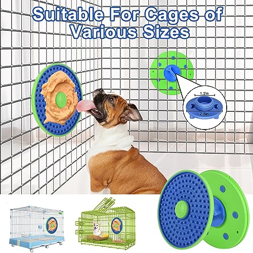 CyperGlory Interactive Licking Mat for Dog Crate, Small Medium Size Slow Feeder Pad, Boredom & Anxiety Relief, Peanut Butter & Yogurt Lick Plate, Soft & Safe Treat Dog Training Gift (6 Inch Round)