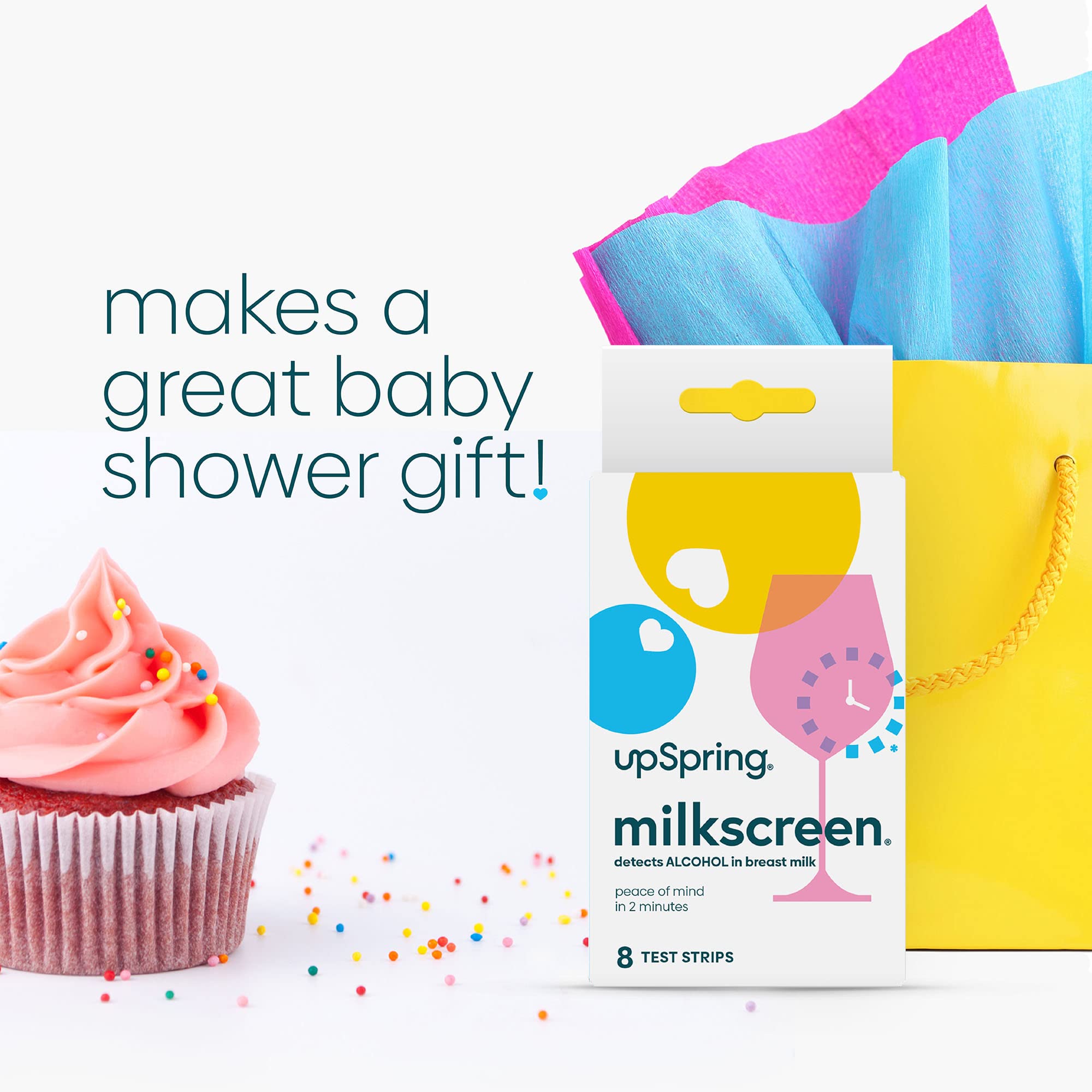 Upspring Milkscreen Test Strips to Detect Alcohol in Breast Milk - at-Home Test for Breastfeeding Moms, Simple Breast Milk Alcohol Dip Test with Accurate Results in 2 Minutes, 20 Test Strips