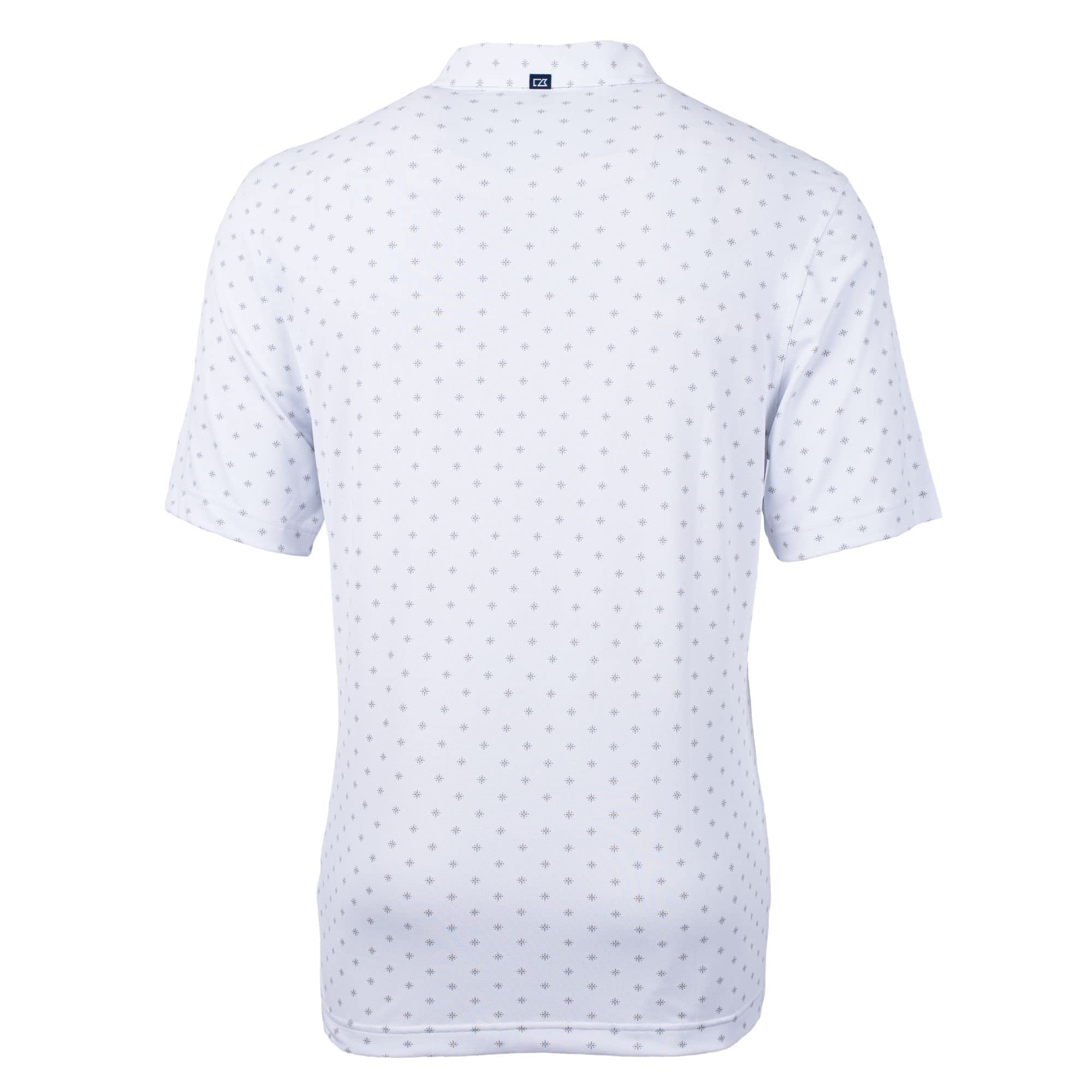 Cutter & Buck Men's White Seattle Seahawks Helmet Virtue Eco Pique Tile Print Recycled Polo