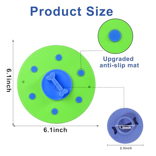 CyperGlory Interactive Licking Mat for Dog Crate, Small Medium Size Slow Feeder Pad, Boredom & Anxiety Relief, Peanut Butter & Yogurt Lick Plate, Soft & Safe Treat Dog Training Gift (6 Inch Round)