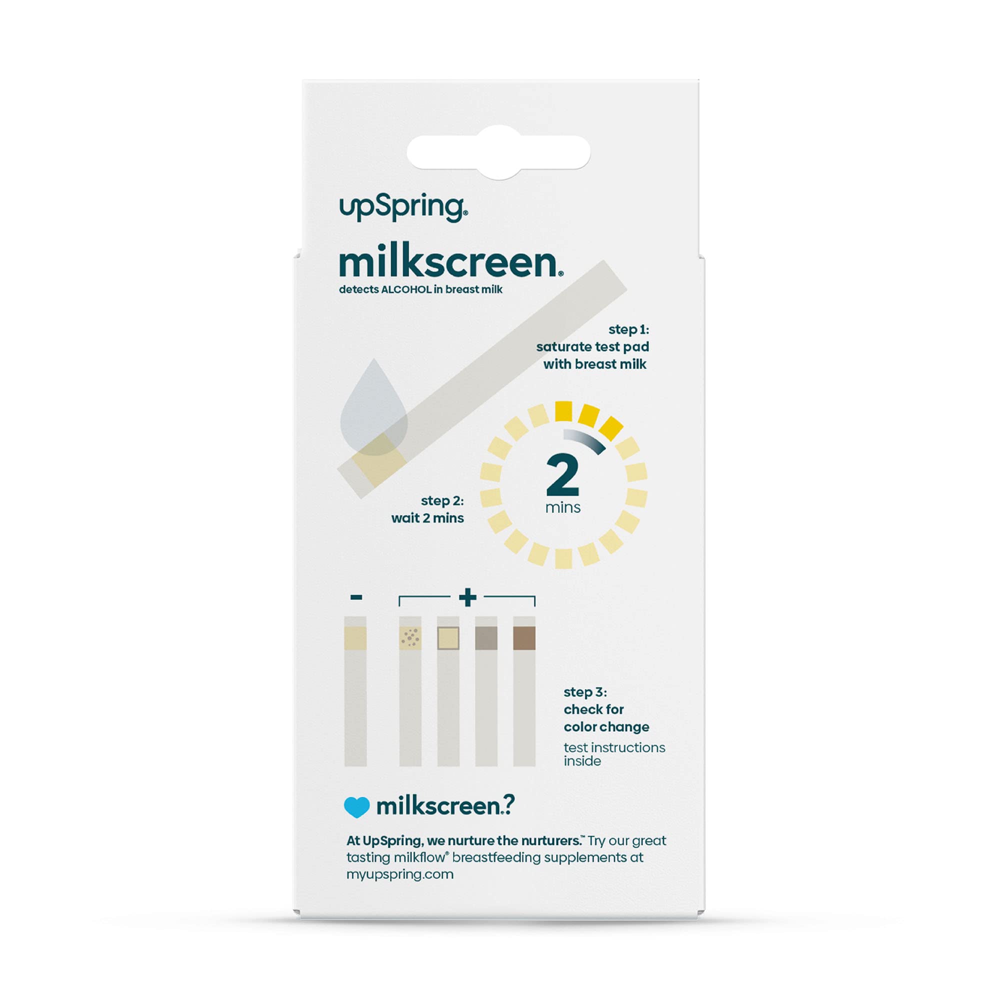 Upspring Milkscreen Test Strips to Detect Alcohol in Breast Milk - at-Home Test for Breastfeeding Moms, Simple Breast Milk Alcohol Dip Test with Accurate Results in 2 Minutes, 20 Test Strips