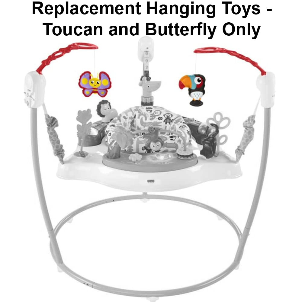 Replacement Parts for Fisher-Price Animal Activity Jumperoo - FFJ00 ~ Baby Activity Center ~ Replacement Hanging Toys ~ Toucan and Butterfly