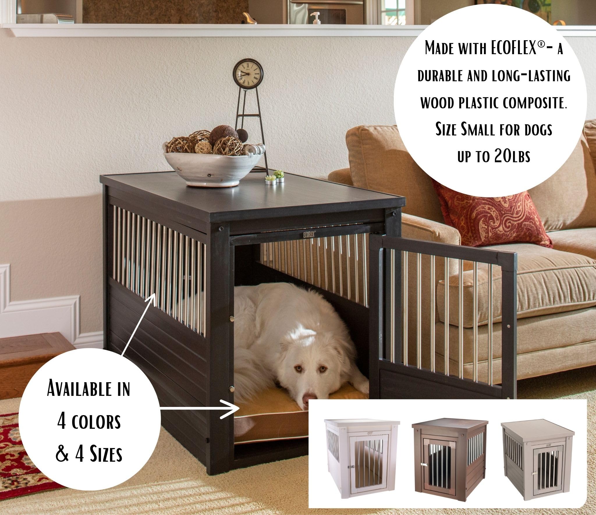 New Age Pet ecoFLEX Pet Crate/End Table, X-Large, Espresso