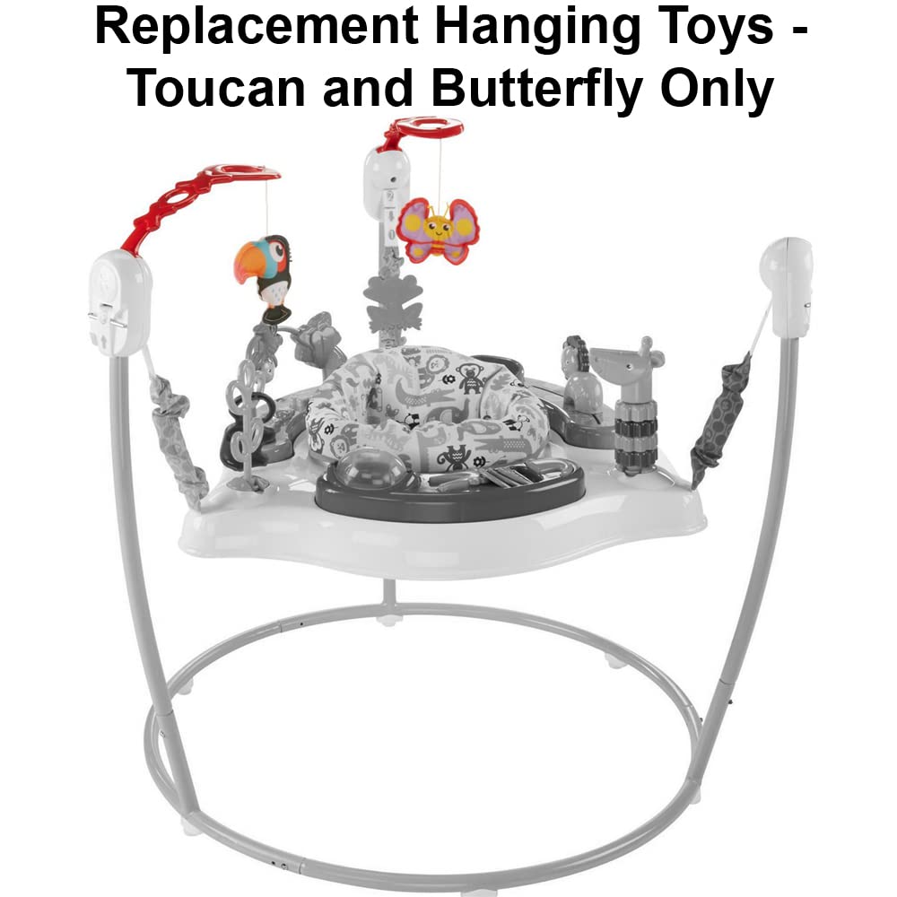 Replacement Parts for Fisher-Price Animal Activity Jumperoo - FFJ00 ~ Baby Activity Center ~ Replacement Hanging Toys ~ Toucan and Butterfly