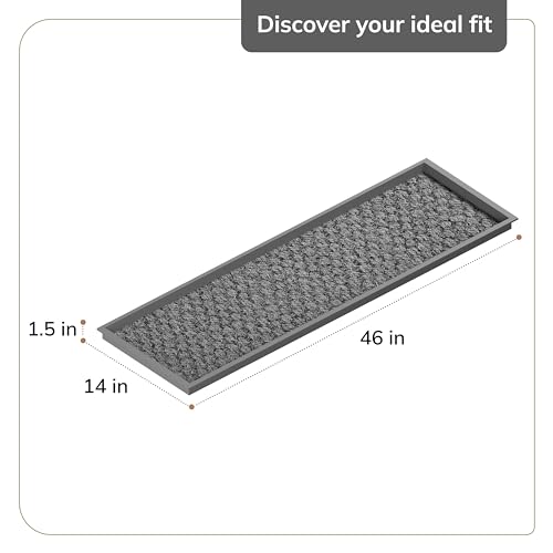 Anji Mountain AMB0BT4F-018 Black Rubber Boot/Shoe Tray with Coir, Fits 4 Pair (46.5" Wide), Rectangle Embossed Insert