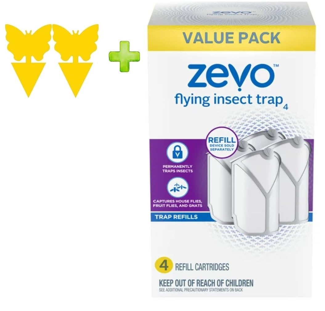 Refills 4 Cartridges | Device Sold Separately+ 3 pcs Yellow Sticky Fruit Trap