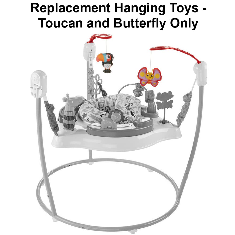 Replacement Parts for Fisher-Price Animal Activity Jumperoo - FFJ00 ~ Baby Activity Center ~ Replacement Hanging Toys ~ Toucan and Butterfly