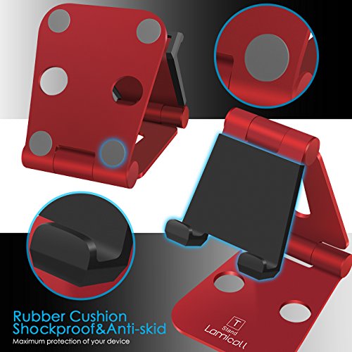 Lamicall Adjustable Phone Tablet Stand, Playstand for Switch, Foldable Desk Holder, Compatible with iPad Mini, 9.7'' iPad Pro Air, Phone 12 Mini 11 Pro Xs Xs Max Xr X 8 7 6 6s Plus SE (4-10'') - Red