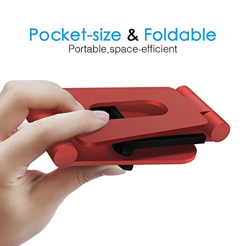 Lamicall Adjustable Phone Tablet Stand, Playstand for Switch, Foldable Desk Holder, Compatible with iPad Mini, 9.7'' iPad Pro Air, Phone 12 Mini 11 Pro Xs Xs Max Xr X 8 7 6 6s Plus SE (4-10'') - Red
