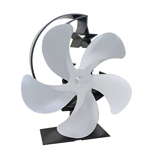 ShuanOzx 5 Blade Silent Heat Powered Stove Fan Compact Fireplace Fan, Portable with Handle, for Indoor, Outdoor Ice Fishing, Camping Gas Furnace,B
