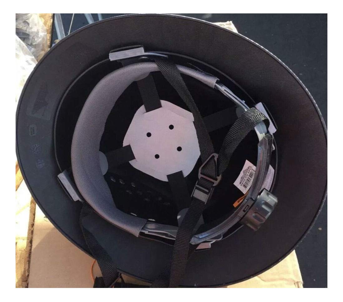 NEW Fiberglass Full Brim Hard Hat Black/Silver with Fas-trac Suspension