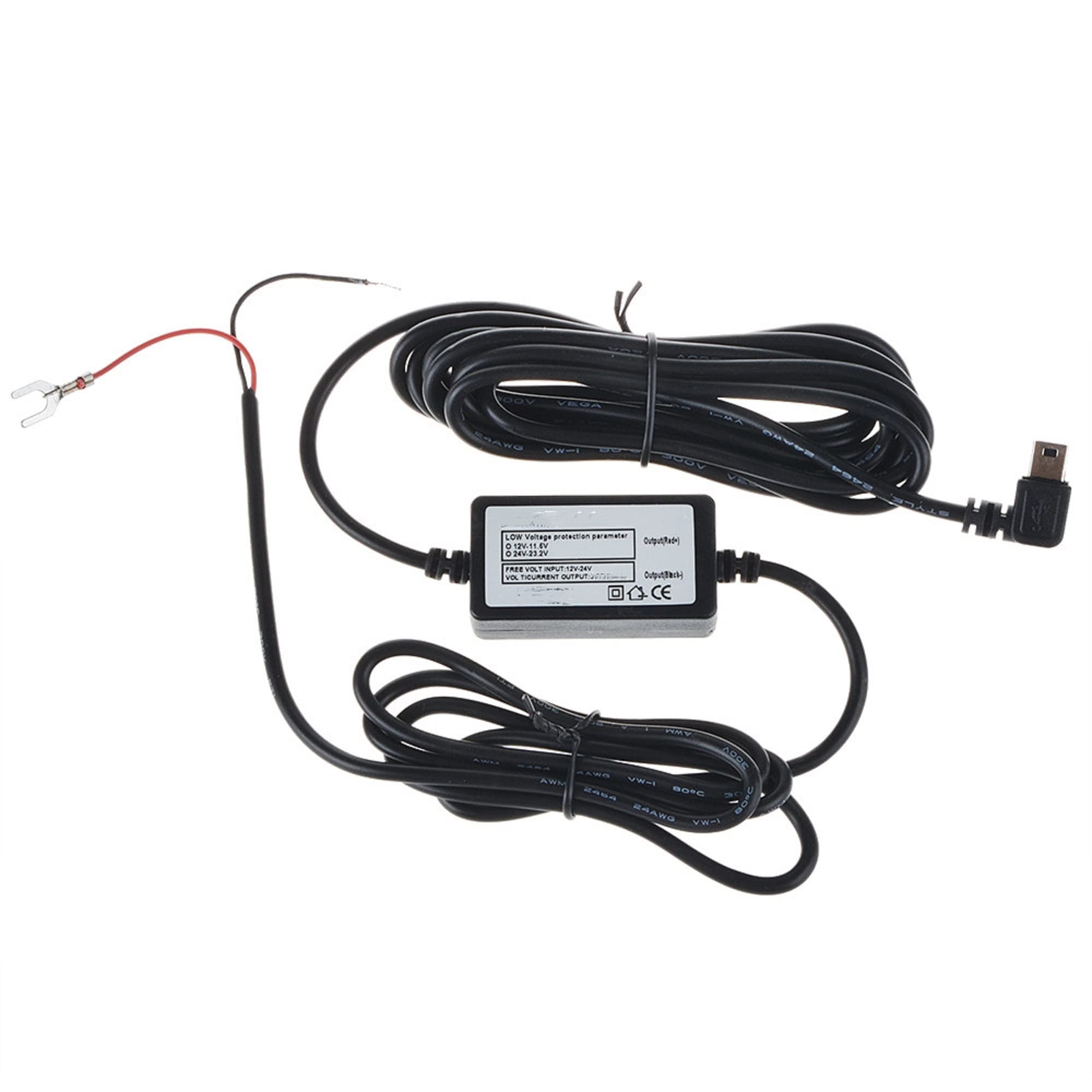 Digipartspower 12v to 5v Hard Wire Adapter Mini USB for Car GPS DVR Dash Camera DODO TT Power