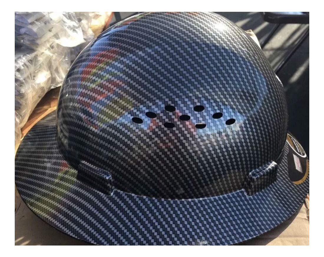 NEW Fiberglass Full Brim Hard Hat Black/Silver with Fas-trac Suspension