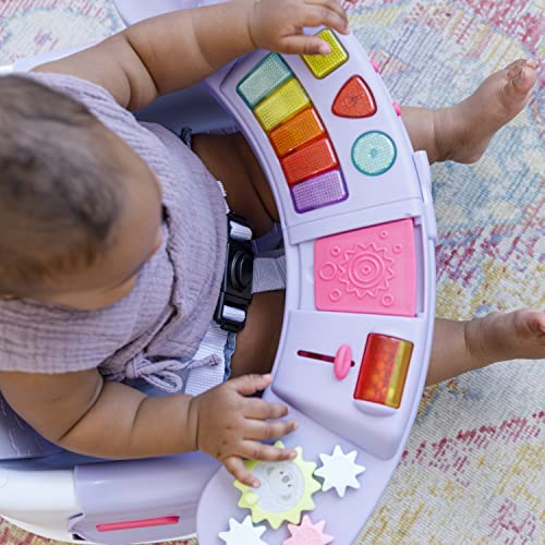 Infantino Music & Lights 3-in-1 Discovery Seat and Booster - Convertible Infant Activity and Feeding Seat with Electronic Piano for Sensory Exploration, for Babies and Toddlers, Lavender
