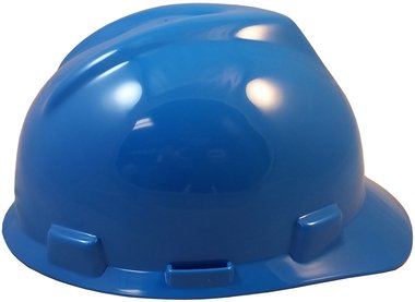 MSA V Cap Style Hard Hats w/FasTrac III Suspensions and Handy Tote Bag - Blue