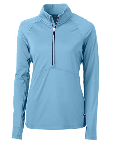 Cutter & Buck womens Adapt Eco Knit Stretch Recycled Half Zip Pullover Shirt, Atlas, Large US