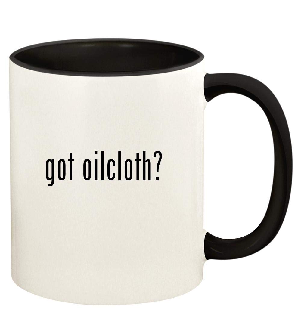 got oilcloth? - 11oz Ceramic Colored Handle and Inside Coffee Mug Cup, Black