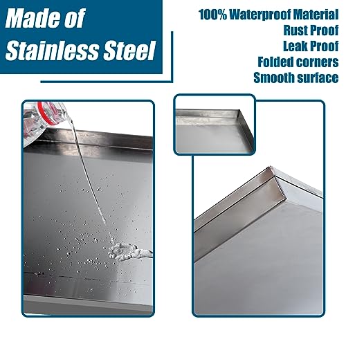 Confote Stainless Steel Replacement Tray for Dog Crate, 41.1"x26" Pet Cage Floor Pan Chew-Proof & Crack-Proof