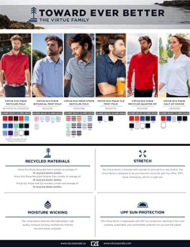 Cutter & Buck mens Short Sleeve Virtue Eco Pique Recycled Polo Shirt, Polished, Large US