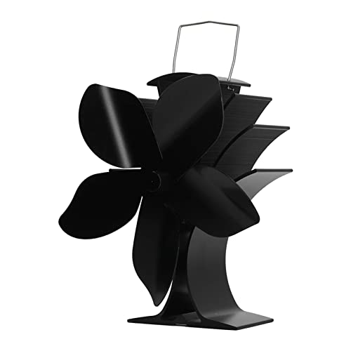 PenRux 5 Blade Wood Stove Fan, Non Electric Heat Powered Fireplace Fans Eco Fan for Home Wood Log Burner Fireplace, Circulates Warm Heated Air Eco Stove Fan,Silent Operation