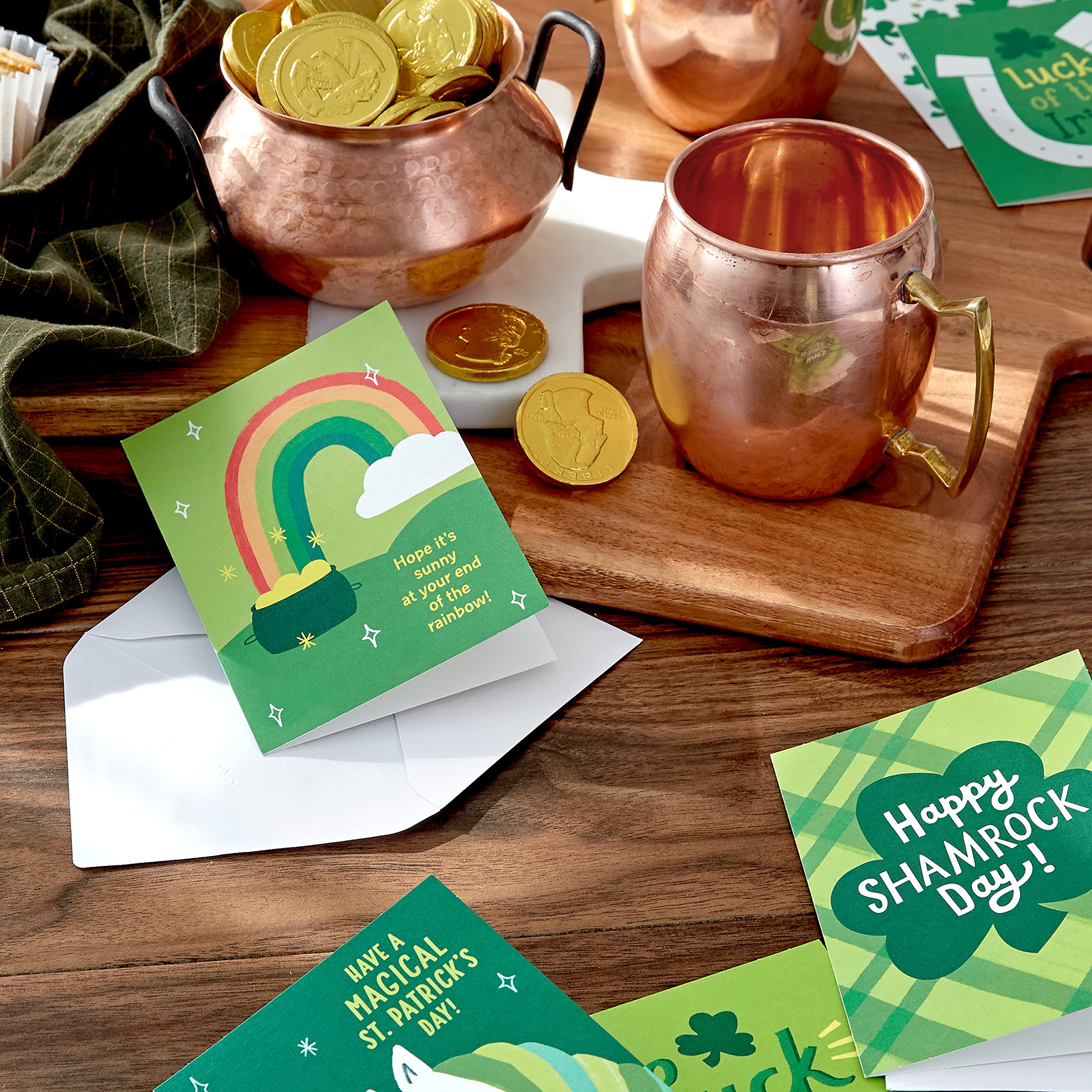 Hallmark St. Patricks Day Cards Assortment, 36 Cards with Envelopes (Unicorns, Rainbows, Shamrocks)