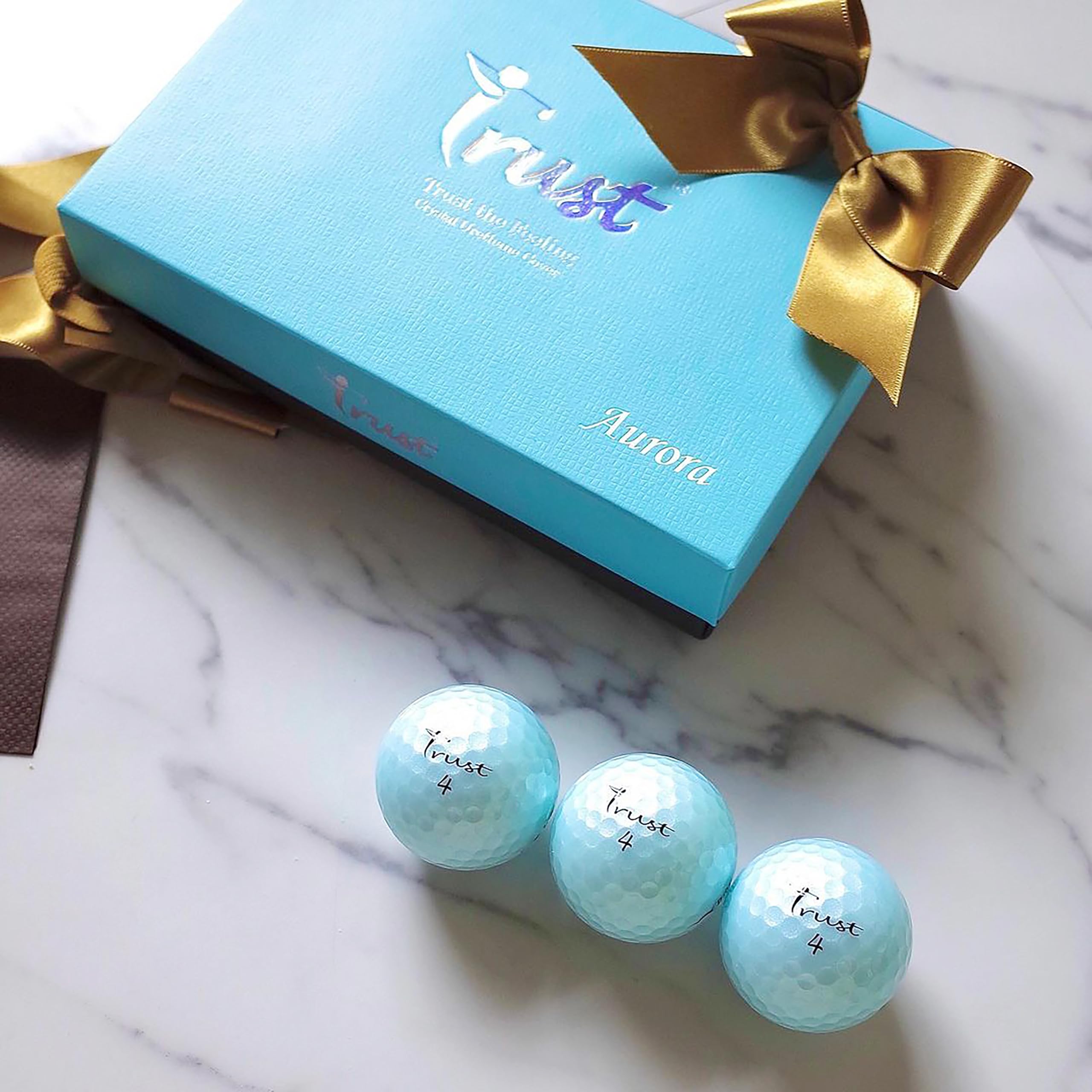 Trust Golf Ball, Aurora ICY Blue, Soft, Distance, Straight Flight, and Easy to Spot, Crystal Urethane Covered, 3-Piece (ICY Blue, 12 Balls)