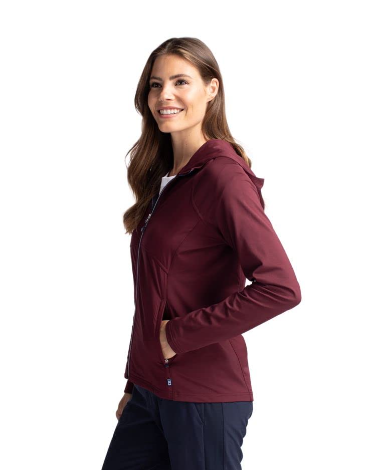 Cutter & Buck Adapt Eco Knit Hybrid Recycled Womens Full Zip Jacket, College Purple