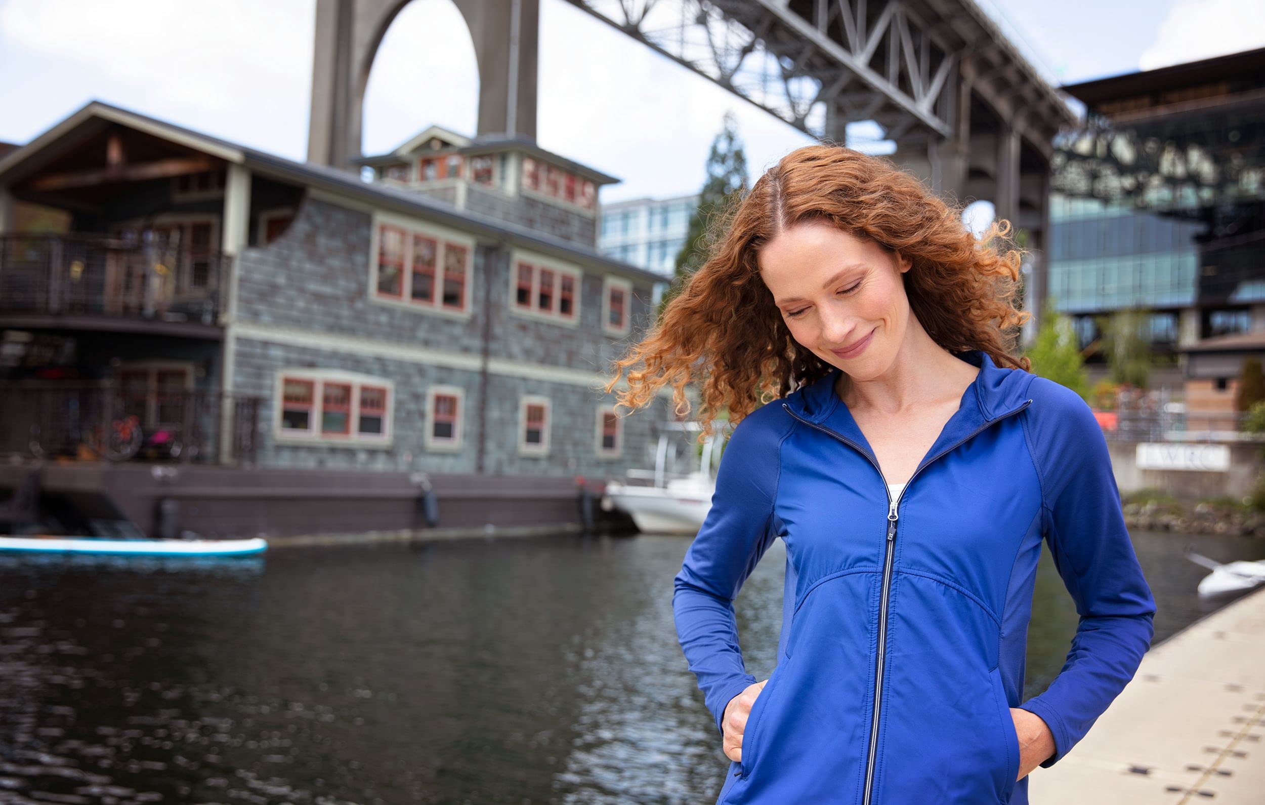 Cutter & Buck Adapt Eco Knit Hybrid Recycled Womens Full Zip Jacket, College Purple