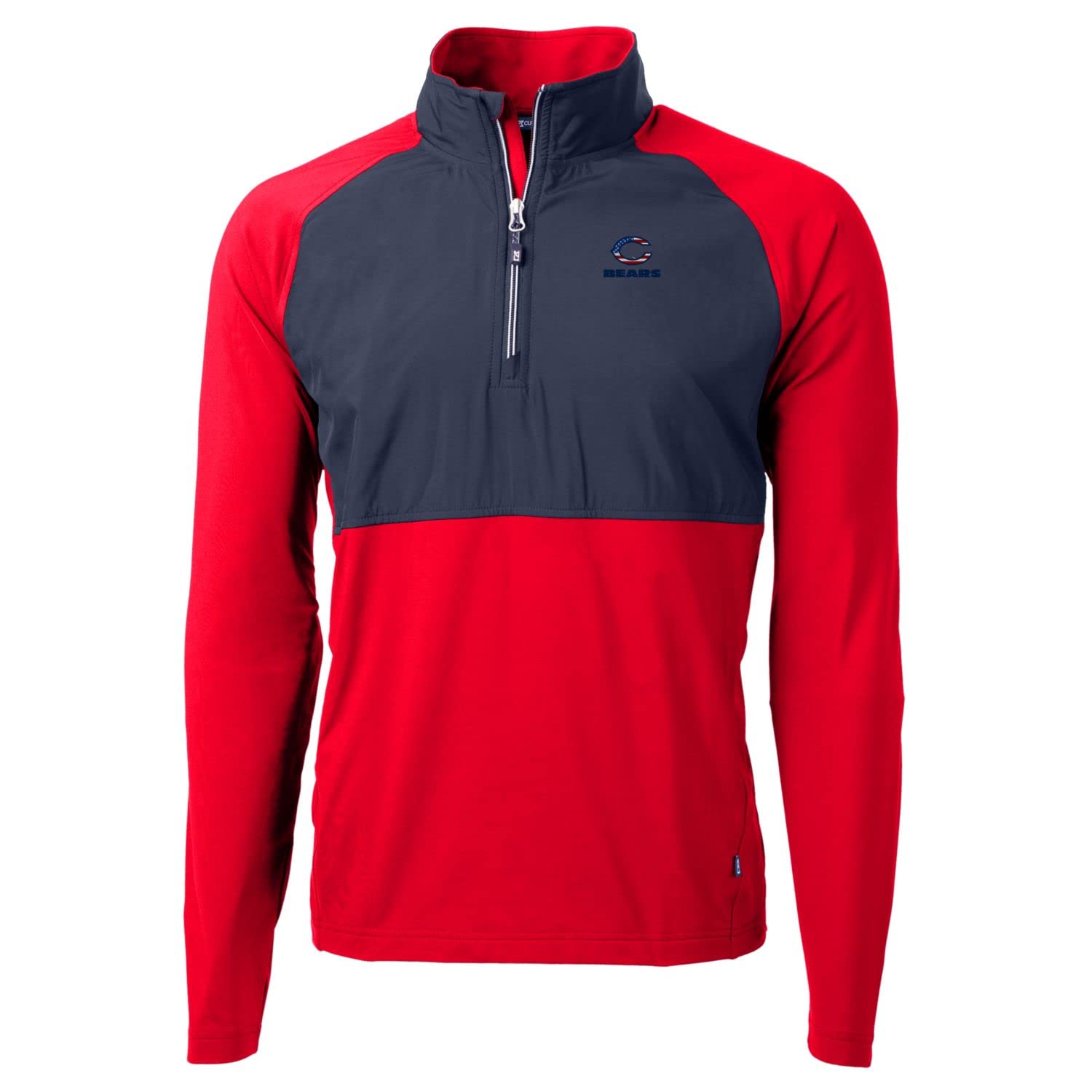 Cutter & Buck Men's Red Chicago Bears Adapt Eco Knit Hybrid Recycled Quarter-Zip Pullover Top