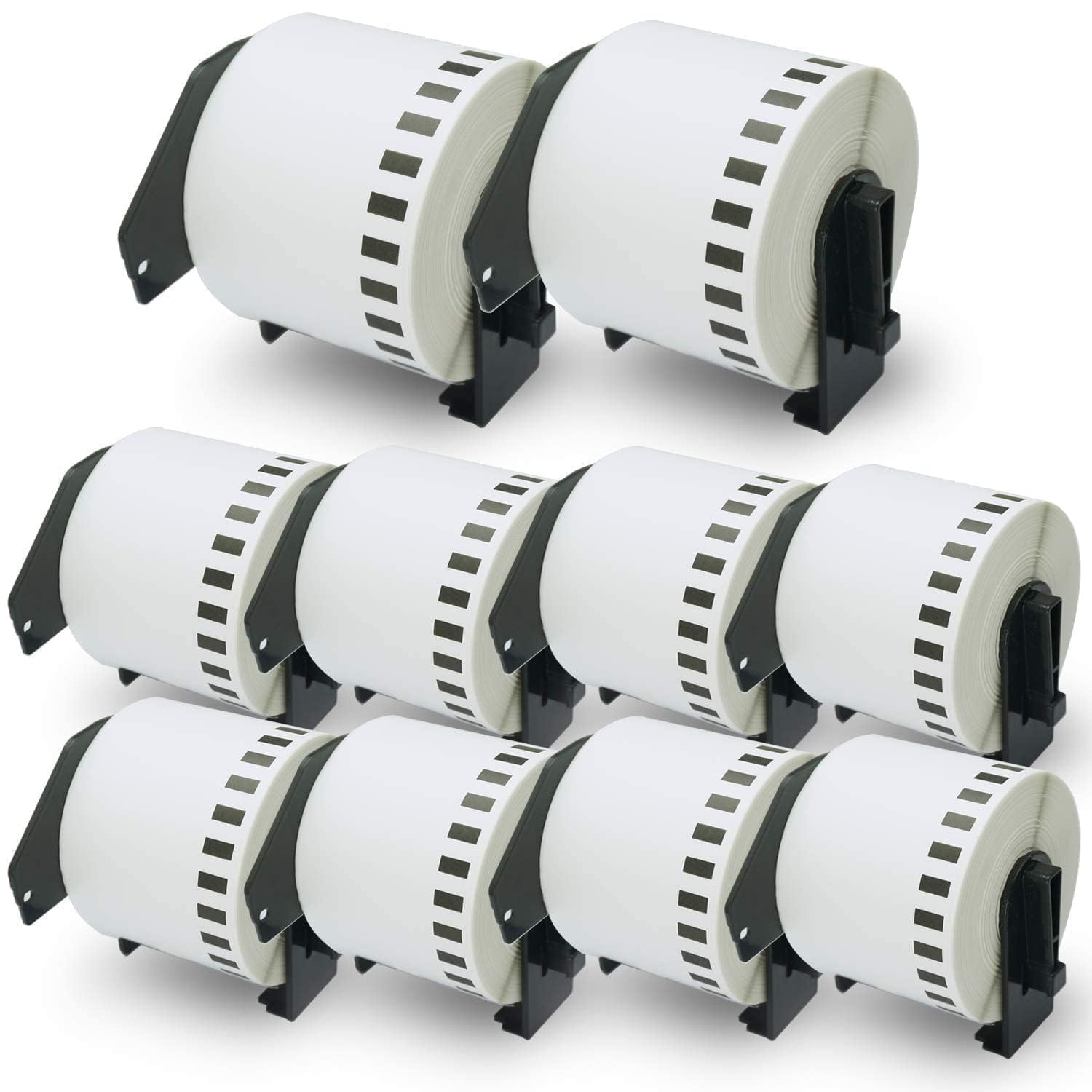 BETCKEY - Compatible Continuous Label Replacement for Brother DK-2205 (2-3/7" x 100'), Use with Brother QL Label Printers [10 Rolls]