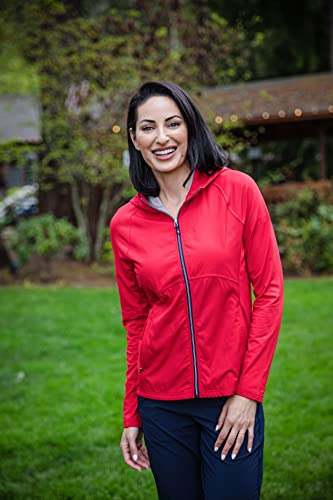 Cutter & Buck Adapt Eco Knit Hybrid Recycled Womens Full Zip Jacket, College Purple
