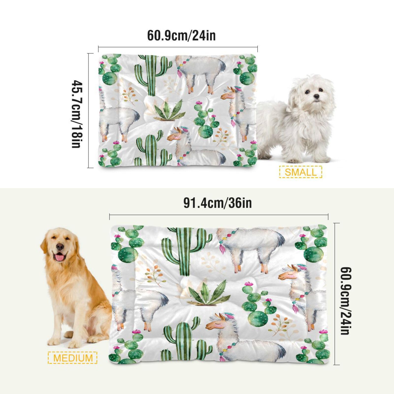 YETTASBIN Cute Llama Crate Pet Bed, Portable Washable Dog Cat Mat, Soft Comfortable Pet Mattress with Non-Slip Bottom for Dogs Cats Sleeping, 24 x 18 Inch