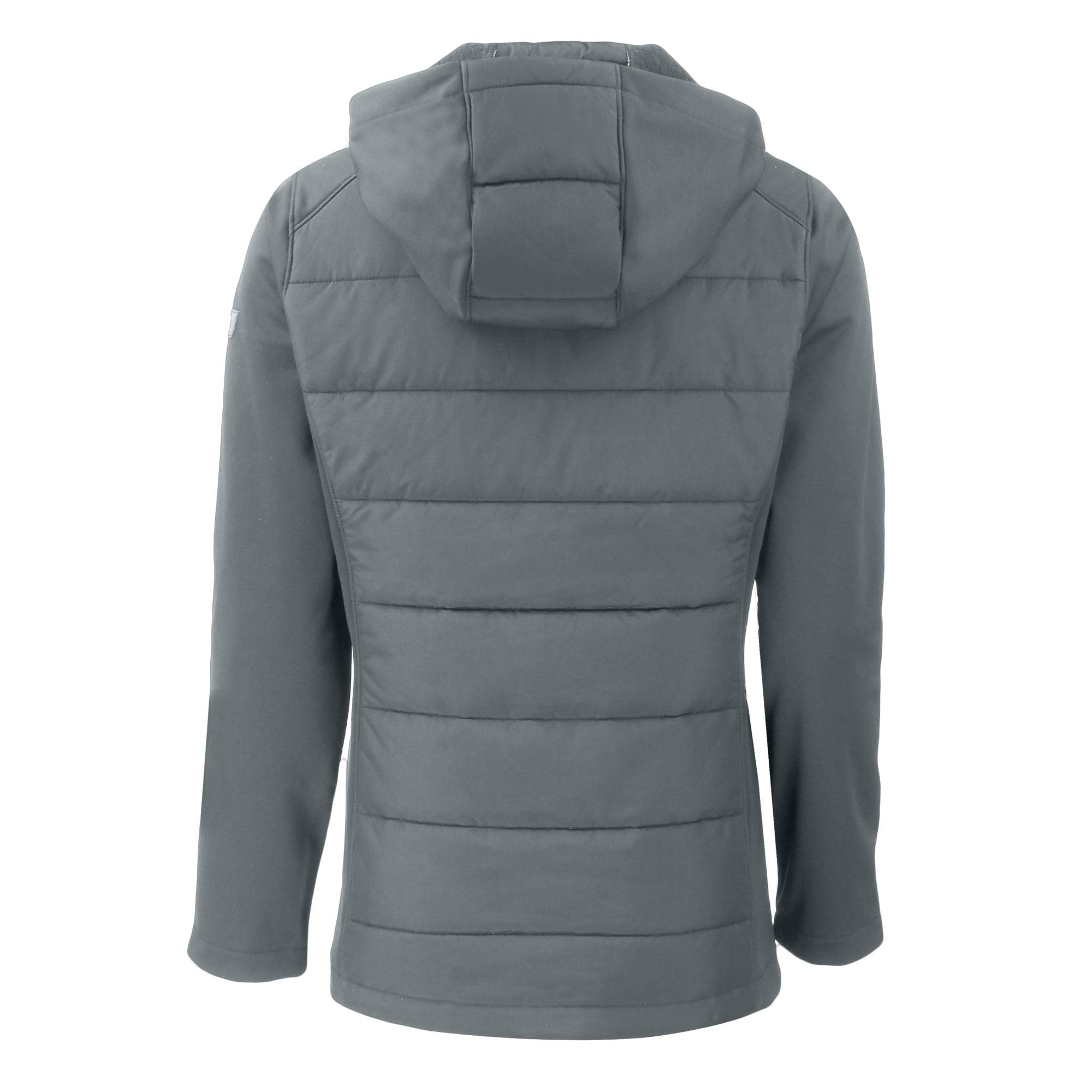 Cutter & Buck Women's Gray Buffalo Bills Throwback Evoke Hybrid Eco Softshell Recycled Full-Zip Hoodie Jacket
