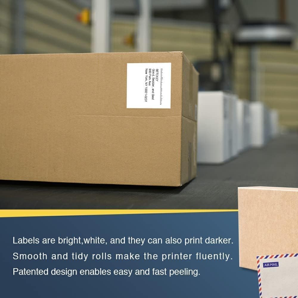 BETCKEY - Compatible Continuous Label Replacement for Brother DK-2205 (2-3/7" x 100'), Use with Brother QL Label Printers [10 Rolls]
