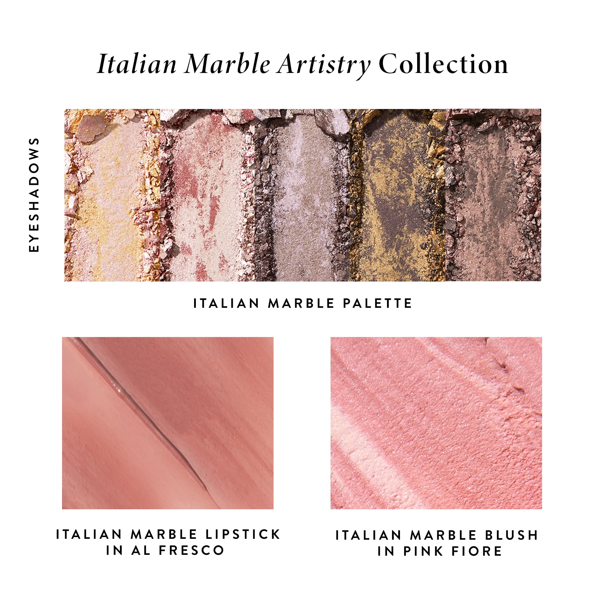 LAURA GELLER NEW YORK Italian Marble Artistry Collection | Full Face Makeup Kit Handmade in Italy | Includes Eyeshadow Palette, Cream Blush Stick and Satin Lipstick in Universal Shades