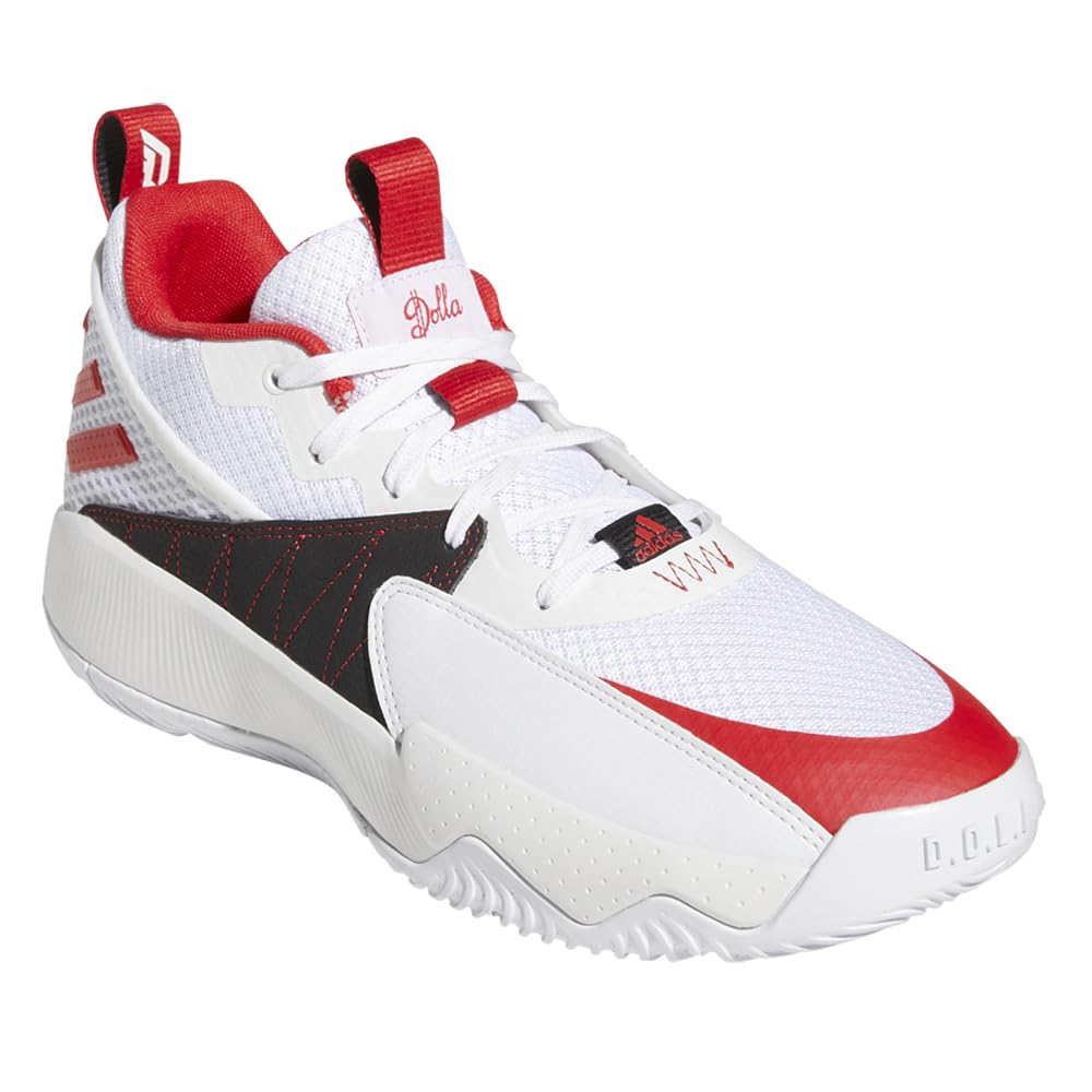 adidas Unisex Dame Extply 2 Basketball Shoe, White/Vivid Red/Dash Grey, 9 US Men