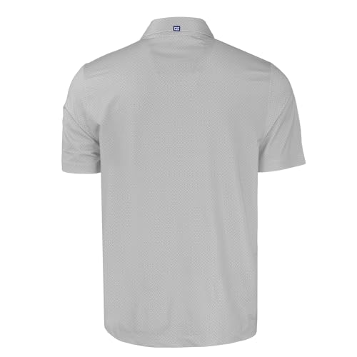 Cutter & Buck Men's Gray Minnesota Vikings Helmet Big & Tall Pike Eco Tonal Geo Print Stretch Recycled Polo