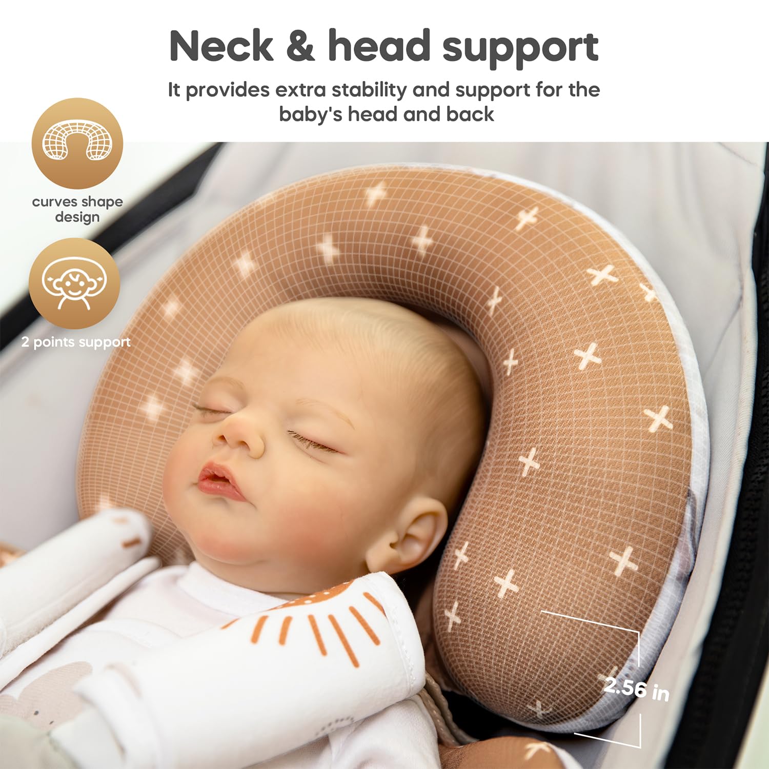 Infant Insert Compatible with 4moms Mamaroo Swing and Graco Swing and Infant Car Seat,Newborn Insert Head & Body Support Cushion,Breathable Soft Fabric, Universal for Baby Swings, Car seats, Strollers