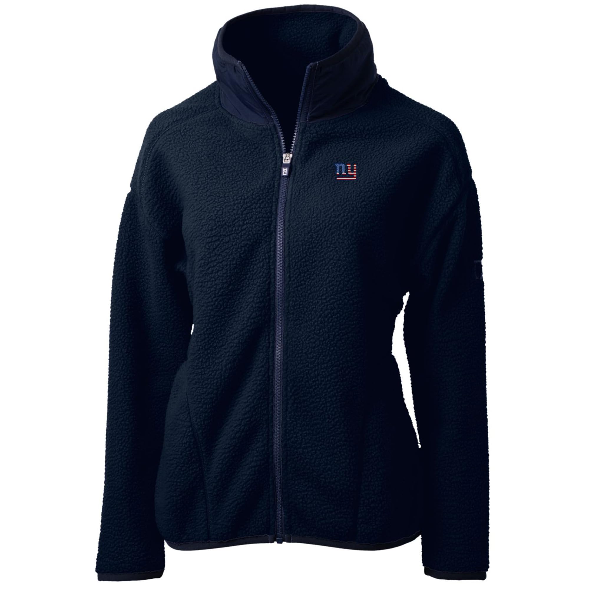 Cutter & Buck Women's Navy New York Giants Americana Cascade Eco Sherpa Fleece Full-Zip Jacket