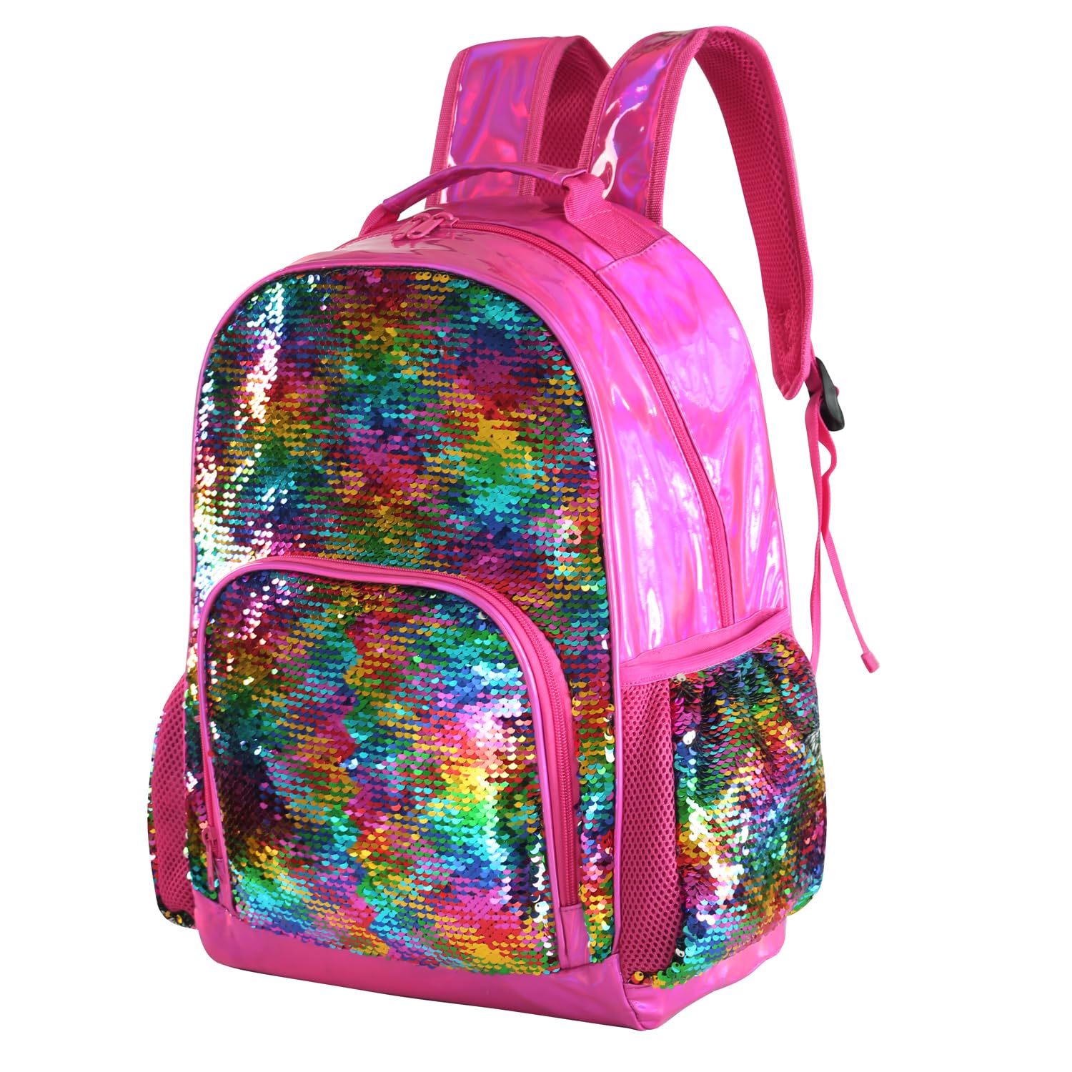 Sequin silly rainbow Backpack for girls kindergarten elementary School Backpack Kids Glitter Bookbag Mermaid Backpack sparkle reverse glitter backpack(Orchid)
