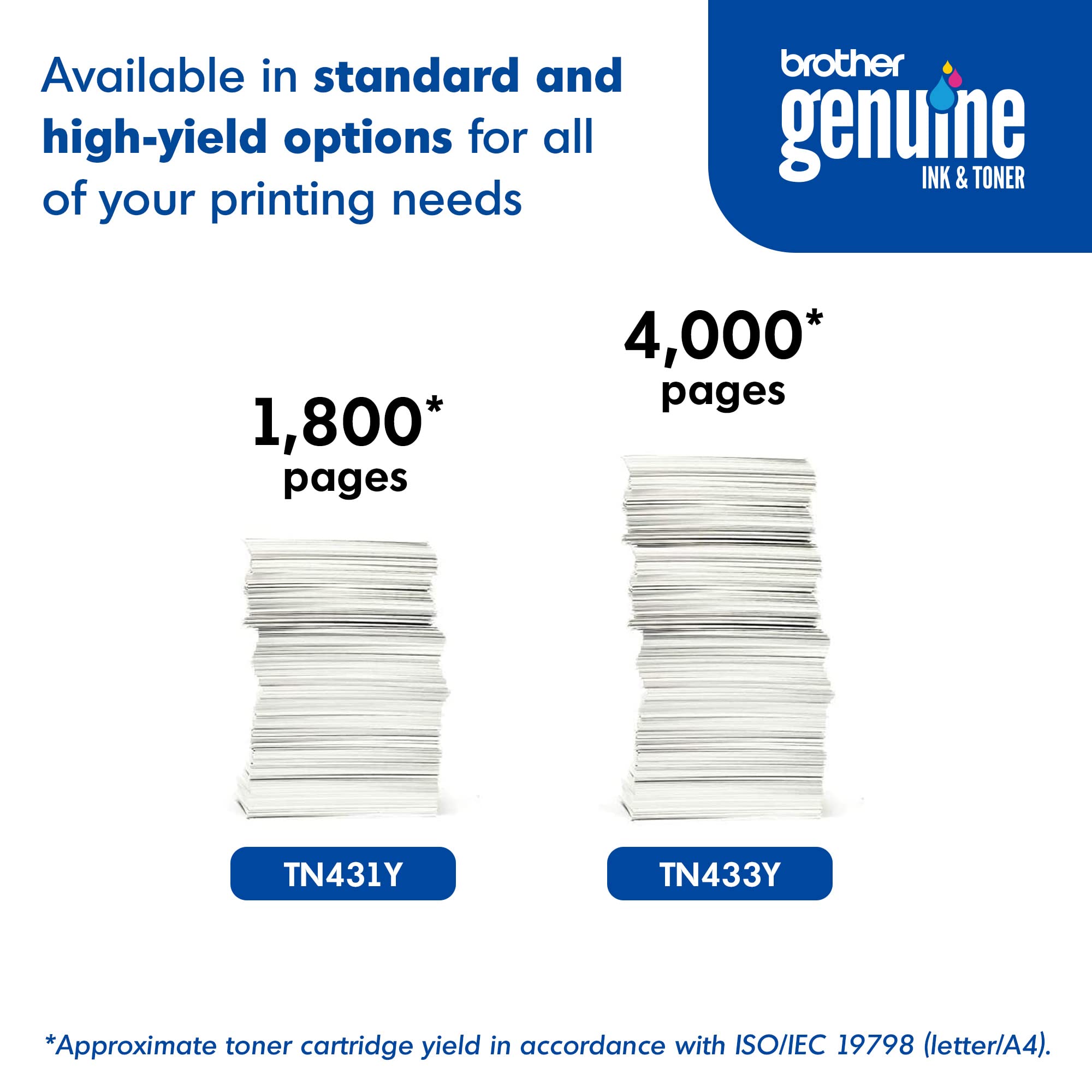Brother Printer TN431Y Standard Yield Toner-Retail Packaging , Yellow