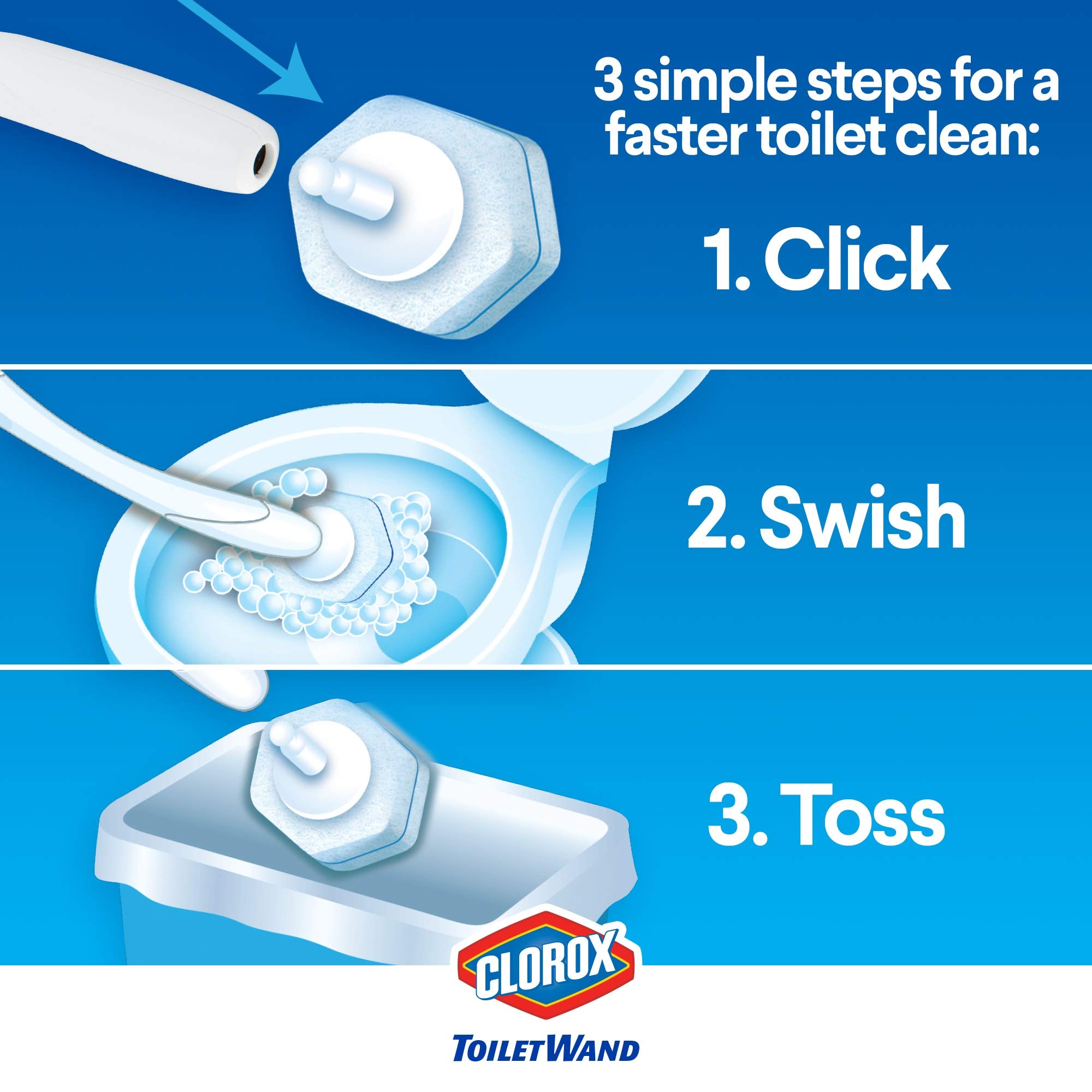 Clorox ToiletWand Disinfecting Refills, Disposable Wand Heads - 6 Count (Package May Vary)