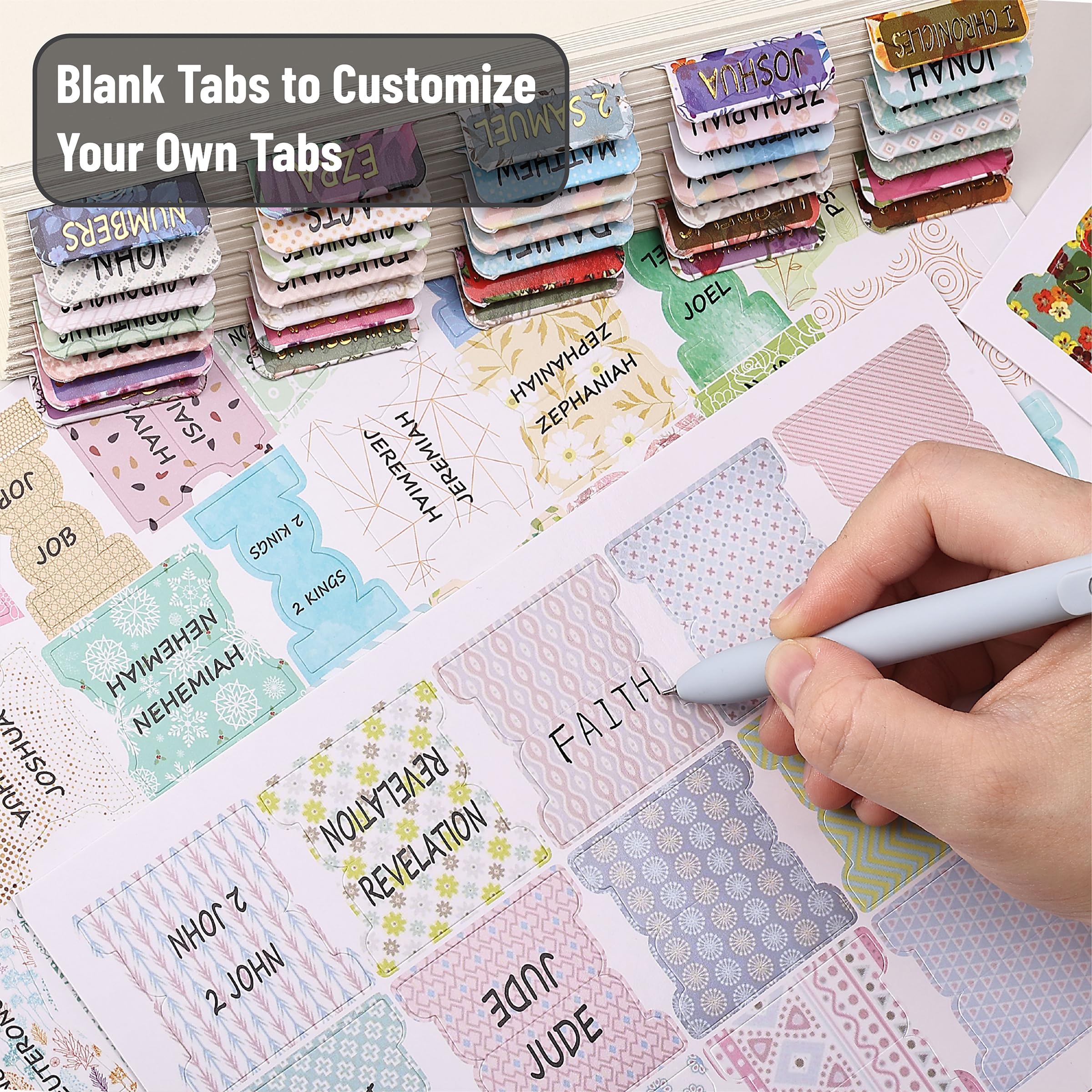 Mr. Pen- Bible Tabs, 3 Different Design, 222 Tabs, Bible Journaling Supplies, Bible Tabs Old and New Testament, Bible Tabs for Women, Bible Book Tabs, Bible Study Supplies, Tabs for Bible