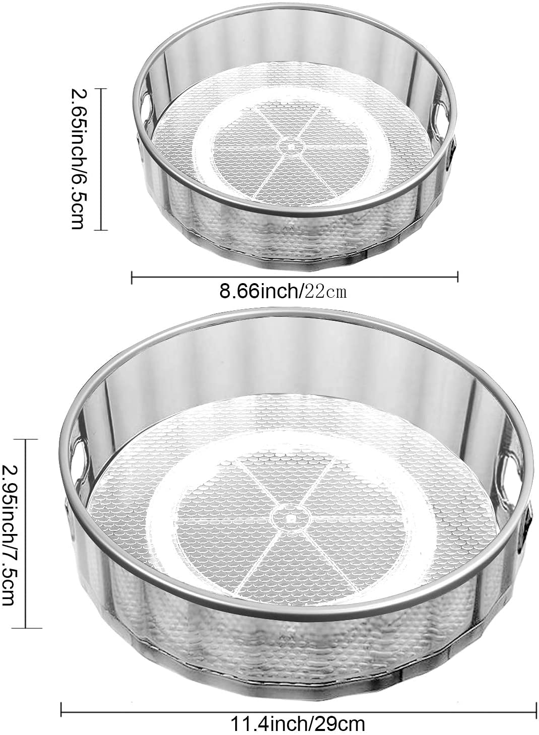 Lazy Susan 12 inch Kitchen Turntable Storage Food Bin Container,2 Pack Round Plastic Clear Rotating Turntable Organization & Storage