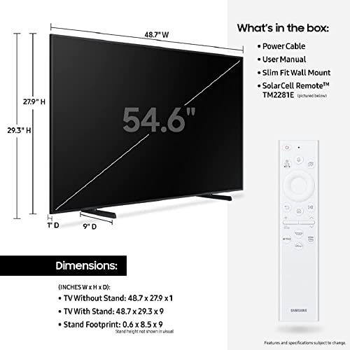 SAMSUNG 55-Inch Class QLED 4K The Frame LS03B Series, Quantum HDR, Art Mode, Anti-Reflection Matte Display, Slim Fit Wall Mount Included, Smart TV w/ Alexa Built-In (QN55LS03BAFXZA, Latest Model)