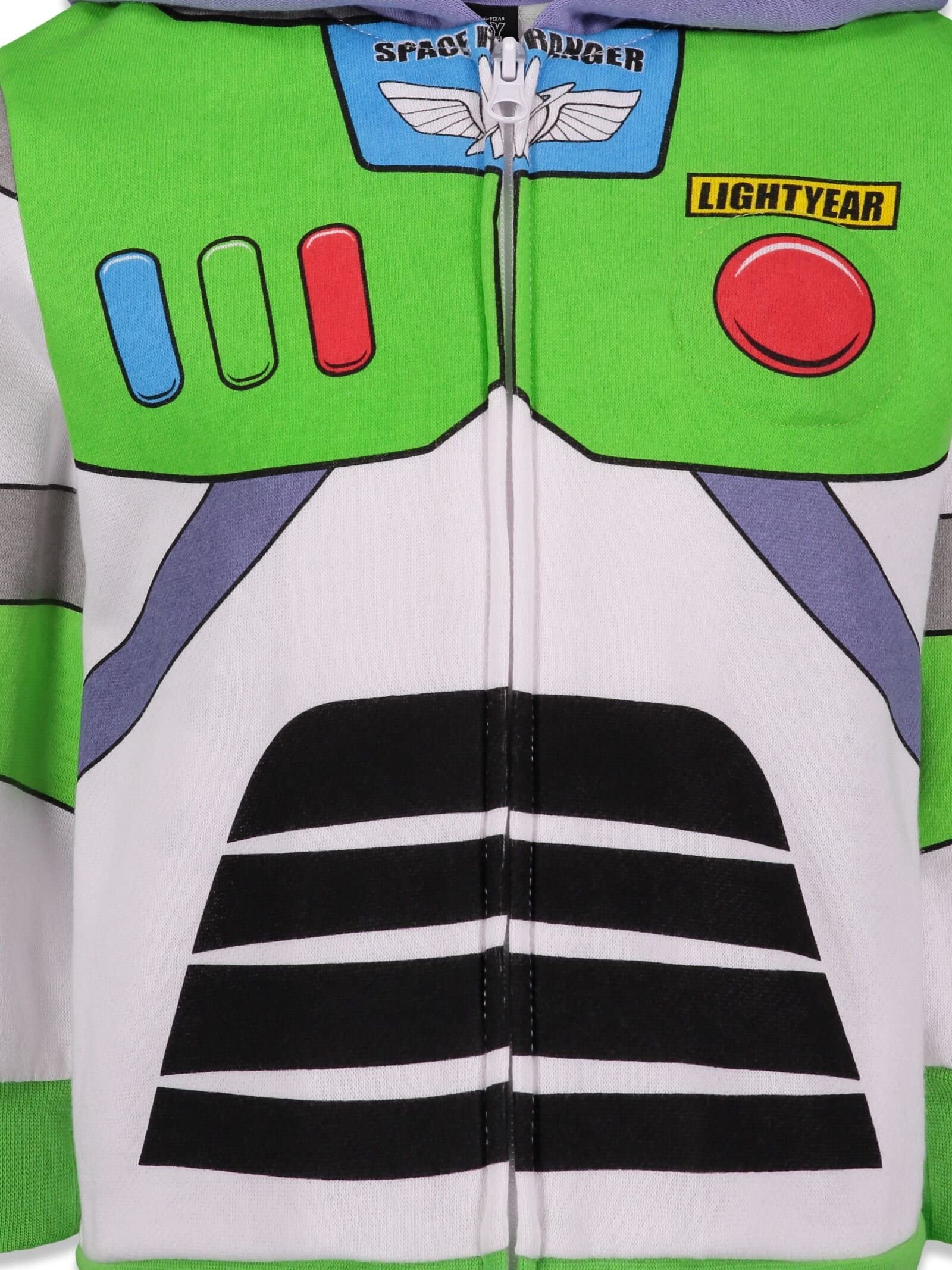 Disney Pixar Toy Story Buzz Lightyear Little Boys Fleece Zip Up Hoodie Green 6